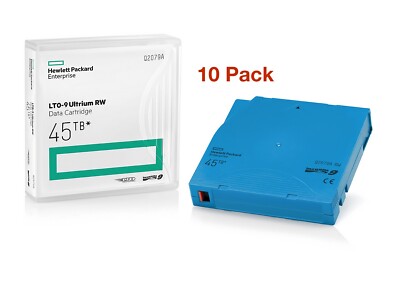 HPE LTO-9 Tape Q2079A (10 PACK) Ultrium Data Storage 45TB with (BaFe ...