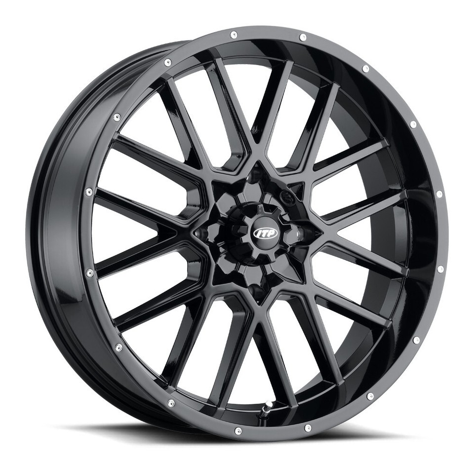 Kit 4 EFX MotoVator Tires 34x9.5-18 on ITP Hurricane Gloss Black Wheels ...