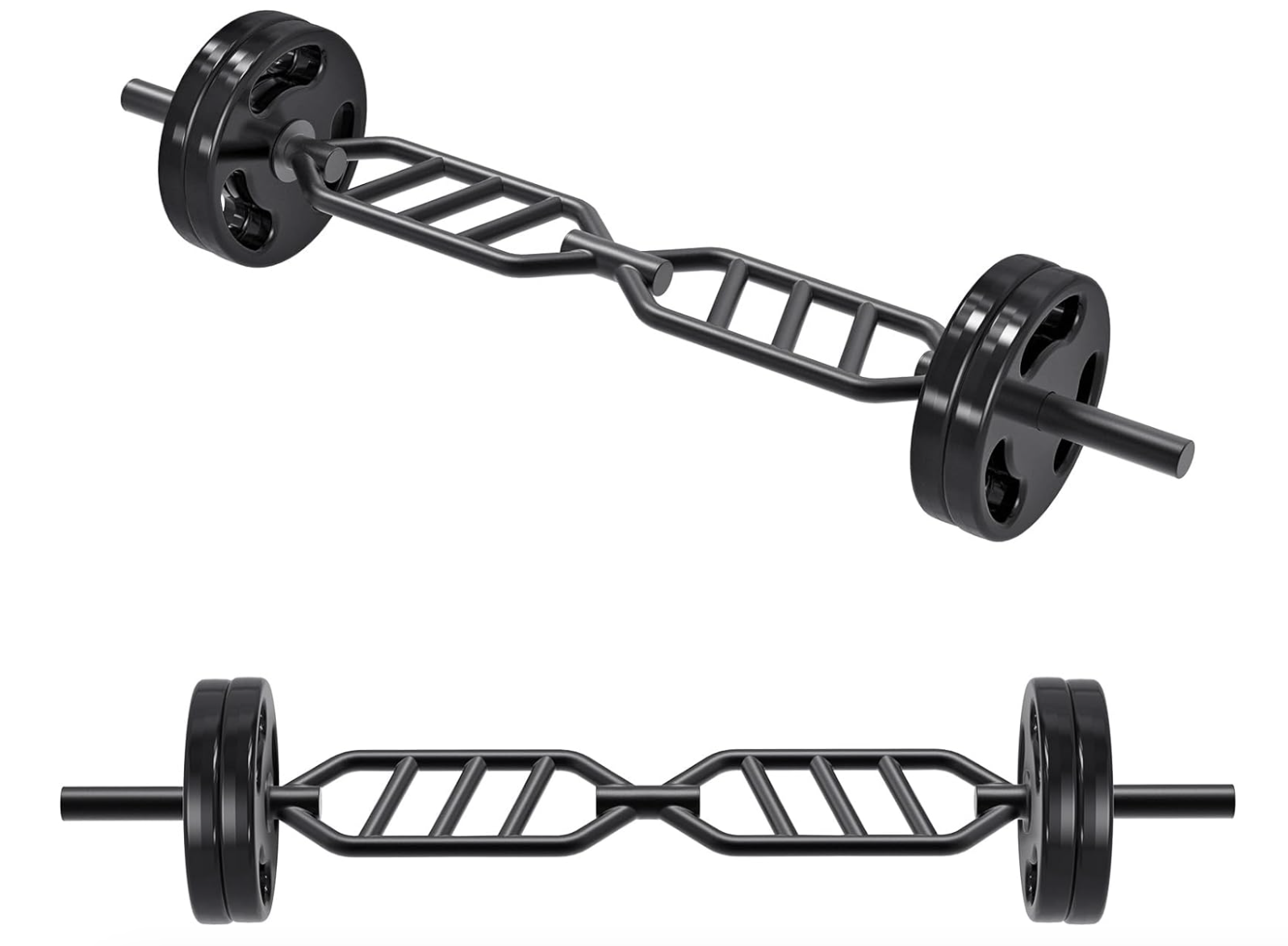 Bicep Tricep Bar Hammer Curl Barbell Olympic Size Hex Bar Multi-Grip ...