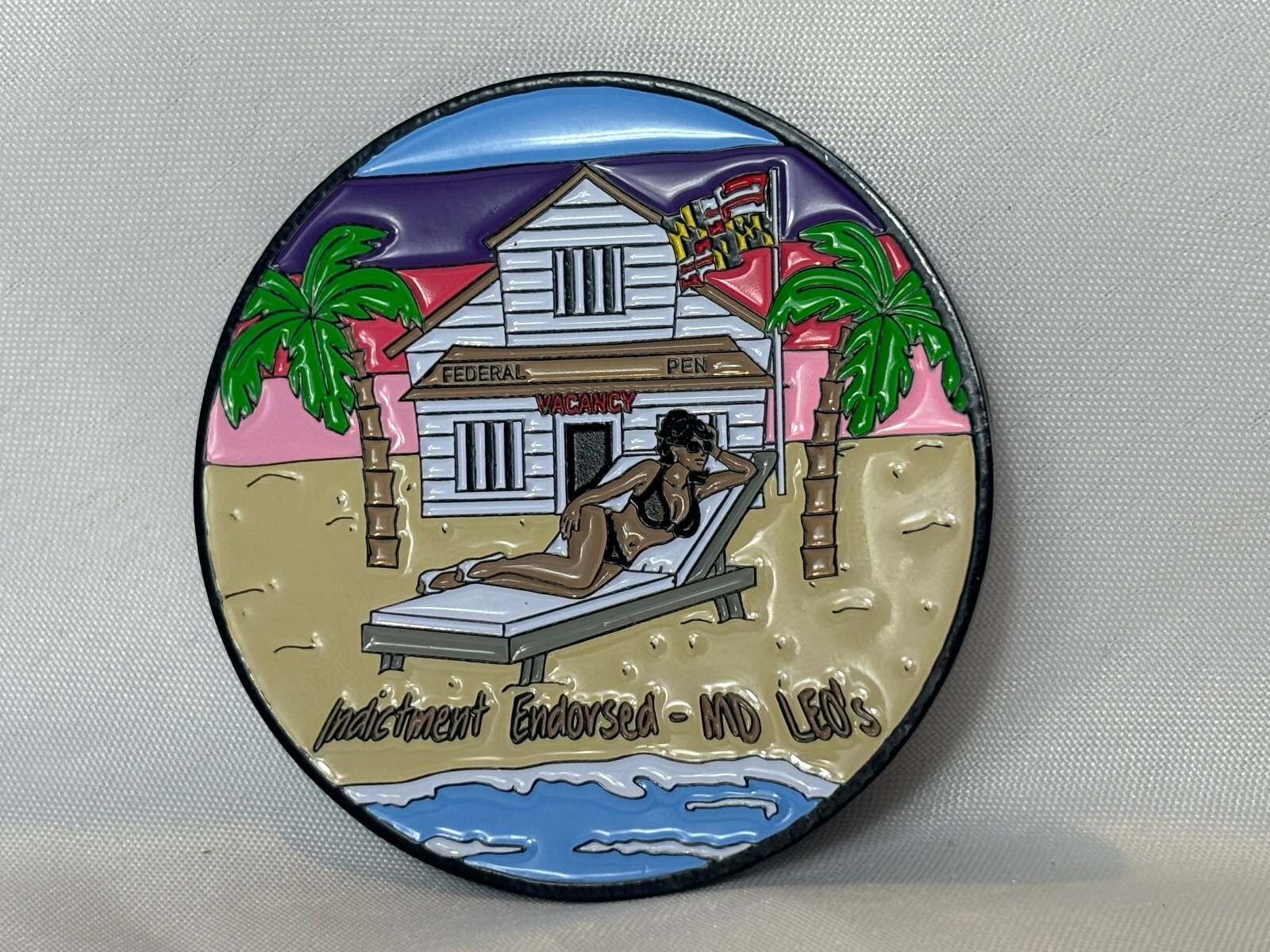 Office of States Attorney BALTIMORE CITY Challenge Coin Woman On Beach ...