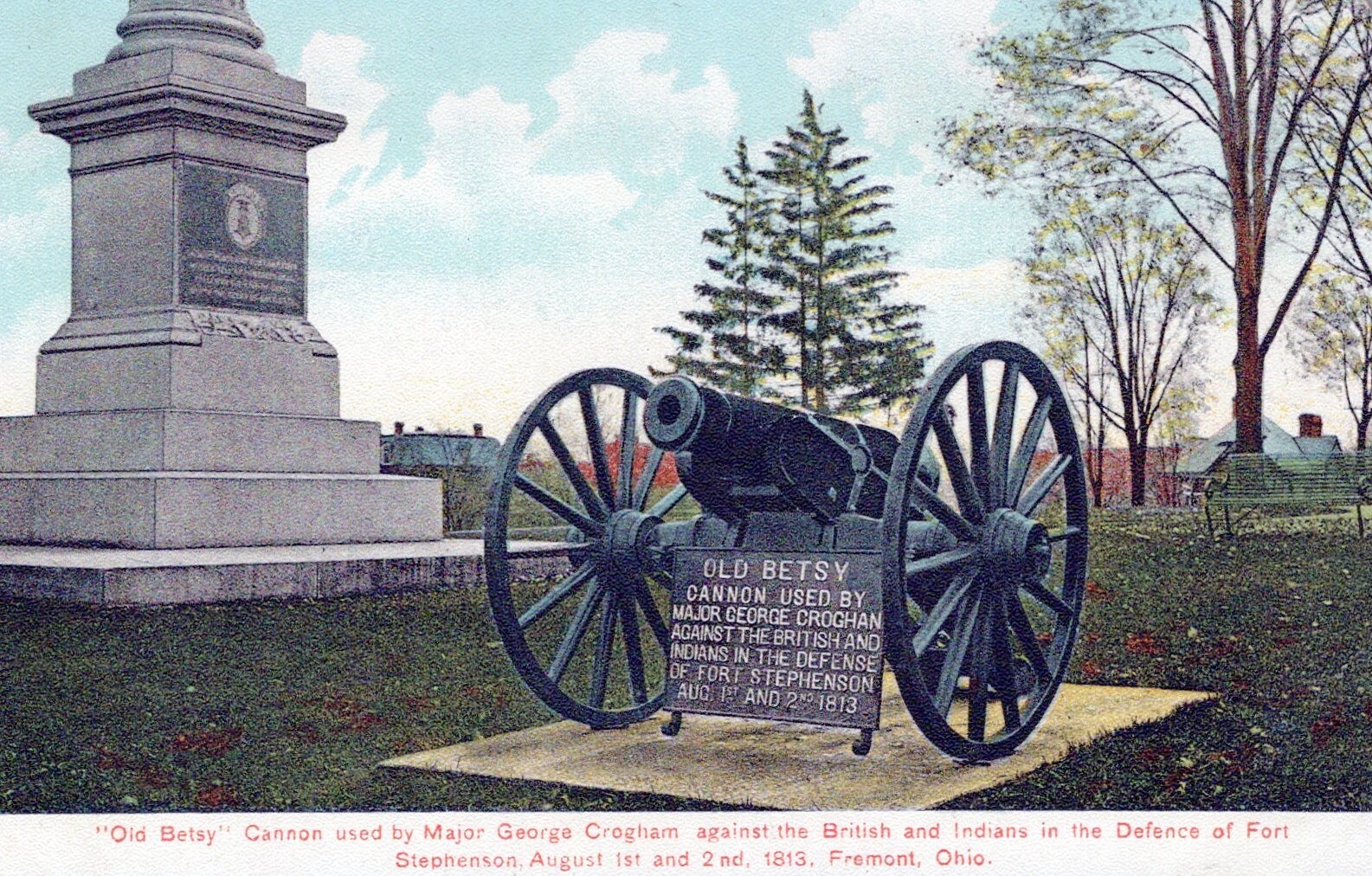 Fremont Ohio Old Betsy Cannon Fort Stephenson Major Crogham Postcard | eBay