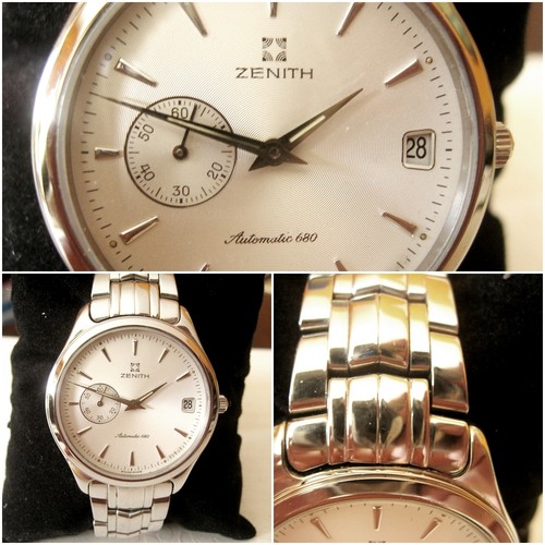 SWISS ZENITH HOMME ELITE 680 AUTOMATIQUE DATEUR ACIER extra plate | eBay