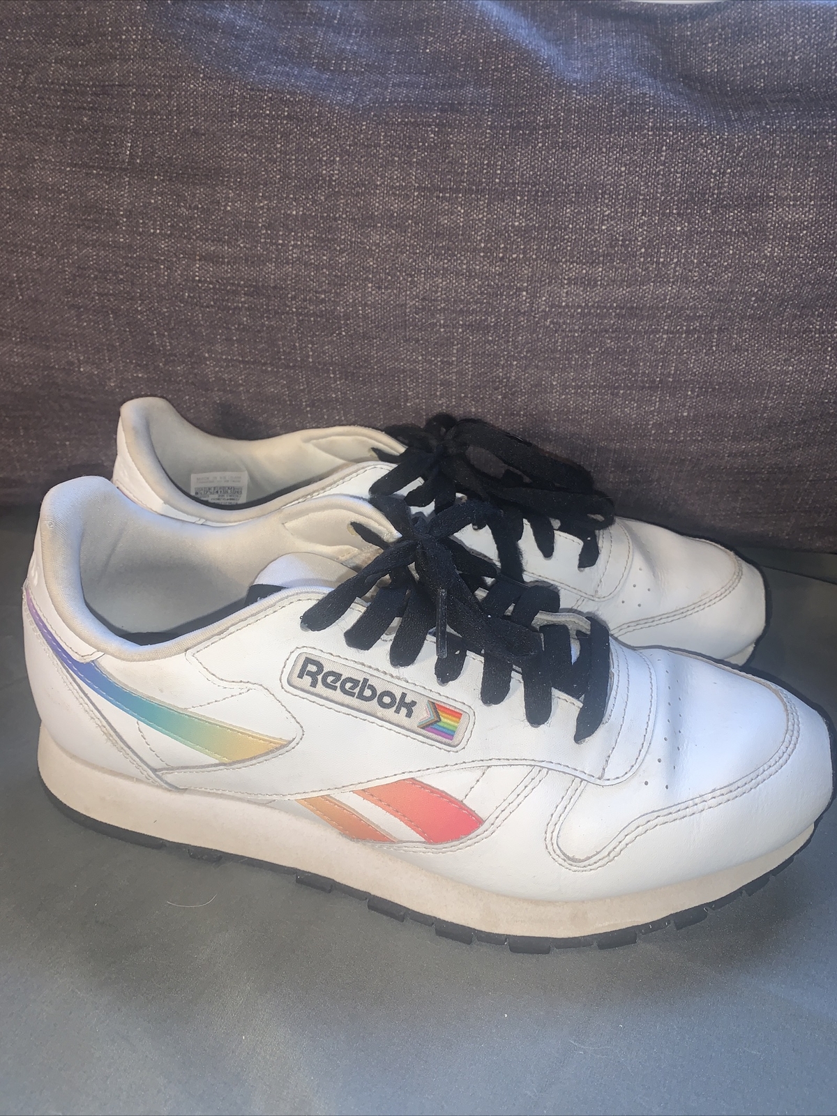 Reebok Classic Leather Sneaker Pride/White/Black 8.5 … - Gem