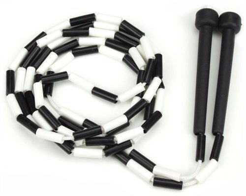 Jump Rope with Plastic Beaded Segmentation 7' Black/White | eBay