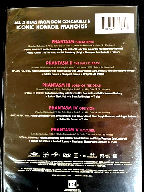 Don Coscarelli's PHANTASM 5 FILM COLLECTION 1979-2016 (5 DVDs) Like New ...