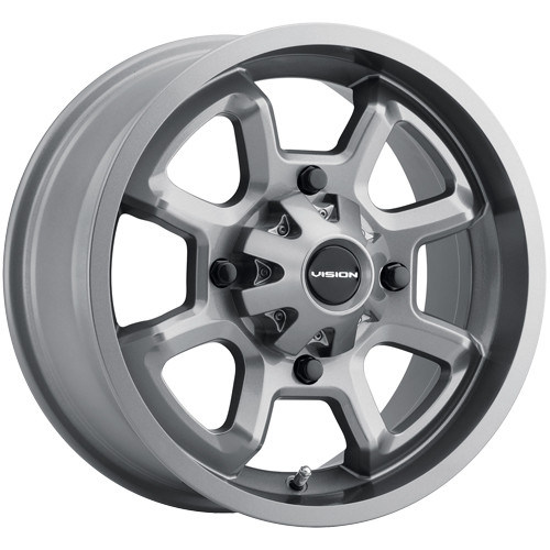 (Set of 4) Vision UTV 415 Bomb 12x7 4x110 +2.5mm Gunmetal Wheels Rims ...