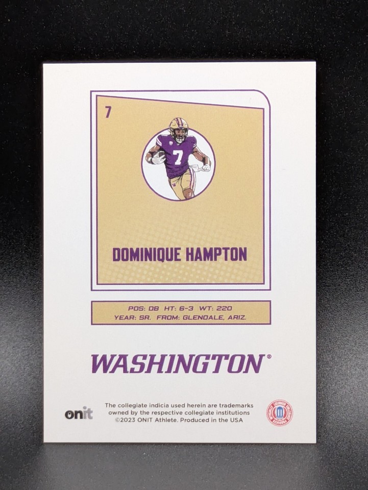 Dominique Hampton 2023 ONIT Athlete ICON Holo Washington Huskies SP | eBay