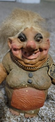 Vintage 2002 Nyfoam Troll Walking Woman Troll With Stick #114 Folk Art ...