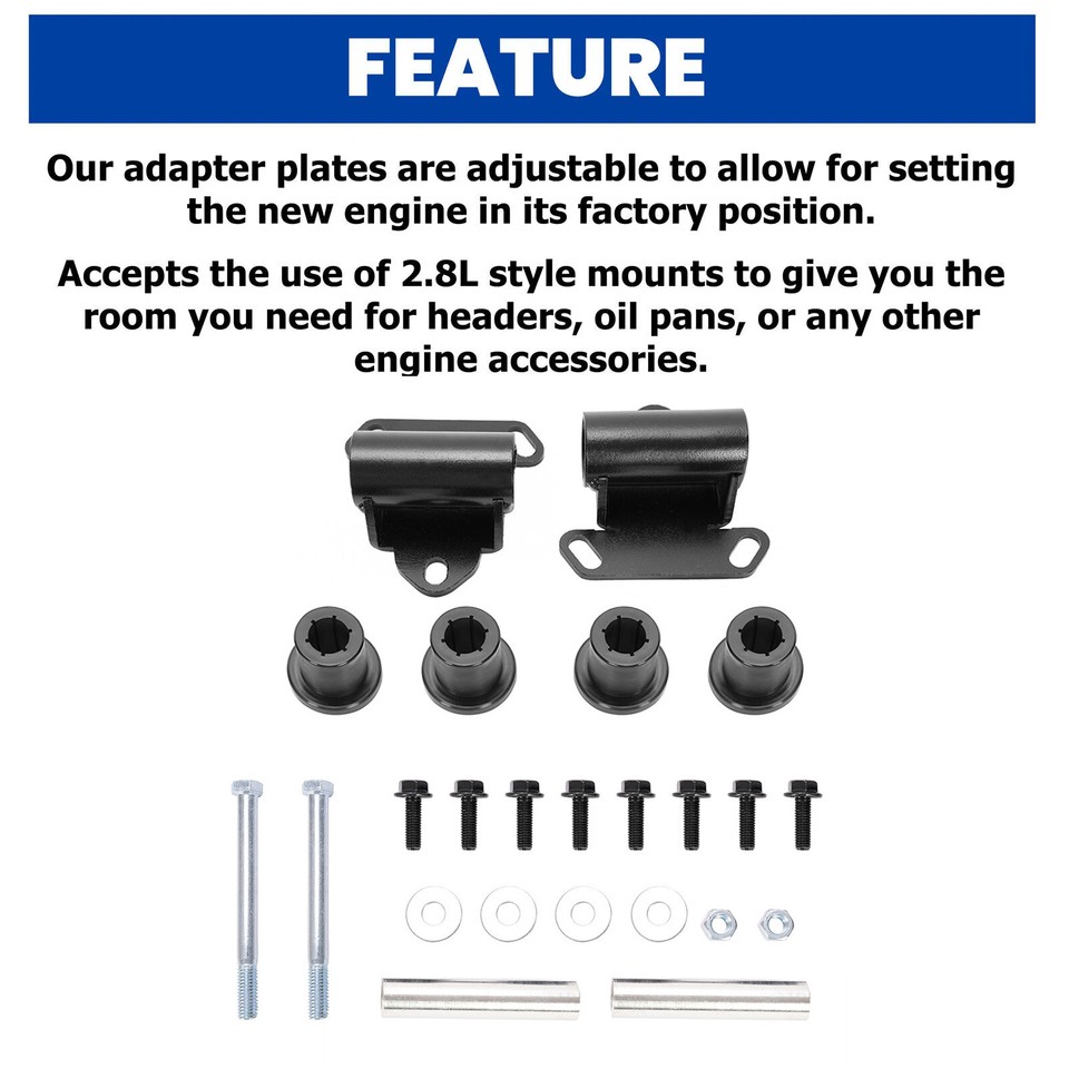 ENGINE MOUNT ADAPTER PLATES URETHANE SWAP KIT FOR SONOMA S10 LSX LS1 ...