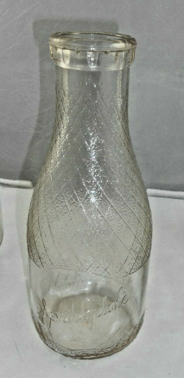 Vtg Springdale Quart Dairy Bottle Duluth? Minn MN? Unusual style Milk ...