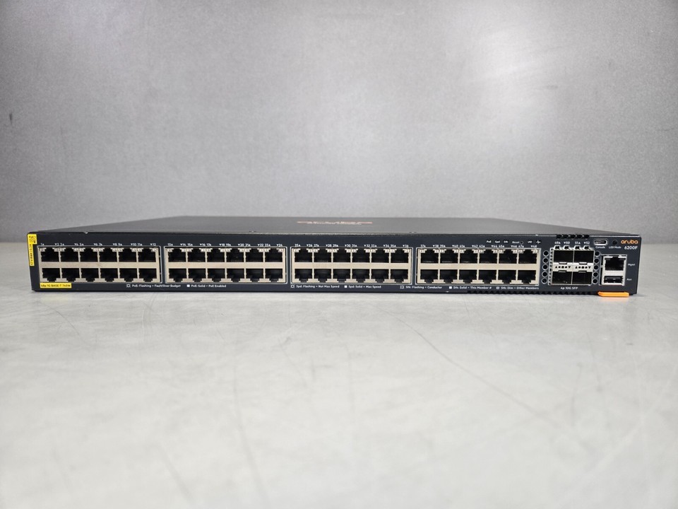 Aruba HP JL728A 6200F 48G Class4 4SFP+ Switch | eBay
