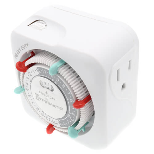 Intermatic TN311C Heavy-Duty Indoor Mechanical Plug-In Timer 125 VAC 15 ...