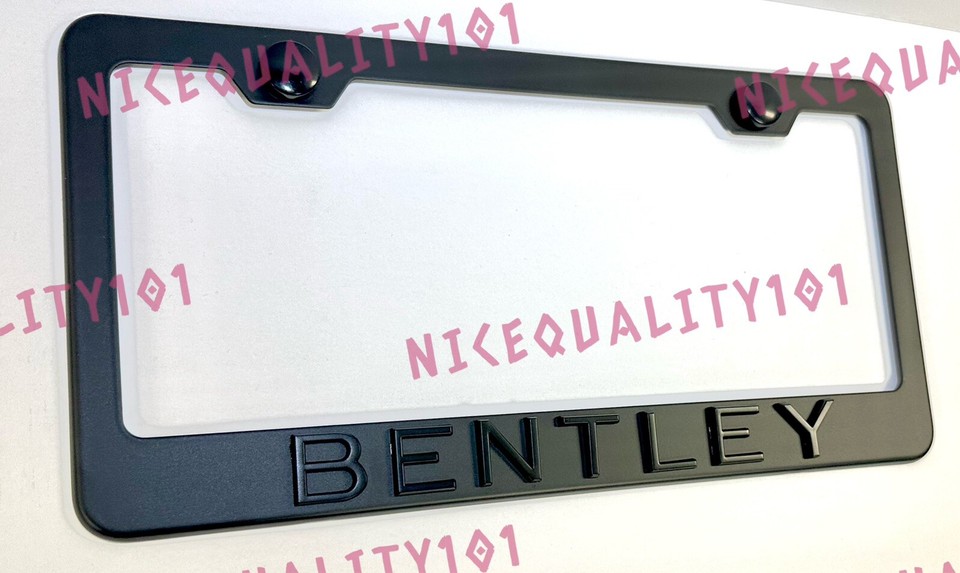 3D Bentley Stainless Steel Black Finished License Plate Frame | eBay