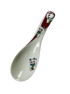 Ceramic Lenge/Spoon 5.5" Lucky Cat Made In Japan | eBay