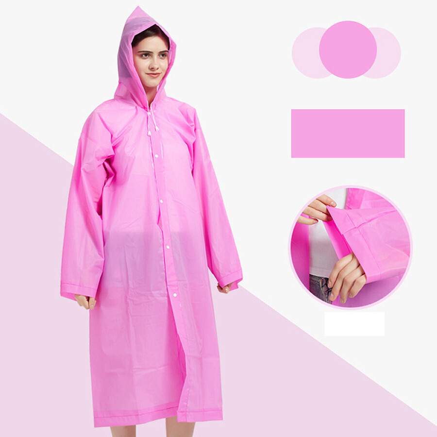 Unisex Adult Waterproof Raincoat Rain Coat Hooded Jacket Poncho ...