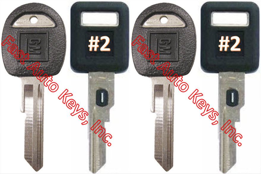 NEW GM Single Sided VATS Ignition Keys #2 (PAIR) + Doors/Trunk OEM Keys ...