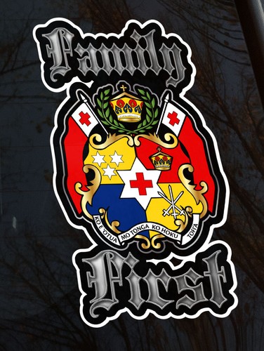 Tonga Flag Coat Of Arms Sila Family First Car Sticker 180 x 10mm + FREE ...