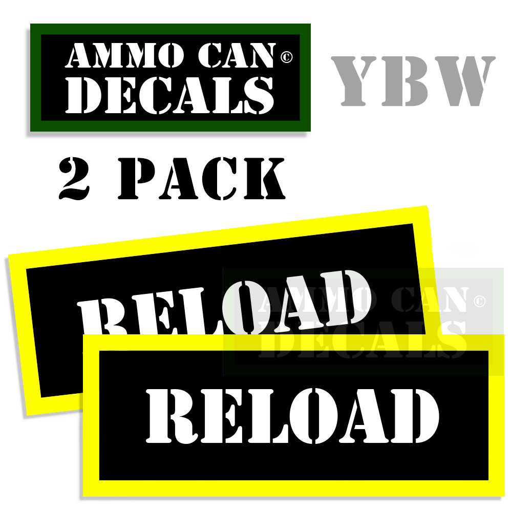 RELOAD Ammo Label Decals Box Stickers reloading decals 2 Pack BLYW 3x1 ...