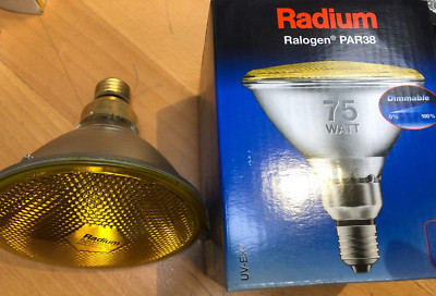 RADIUM RALOGEN RJH PAR38 HALOGEN REFLEKTORLAMPE E27 75W 230V GELB 30 ...