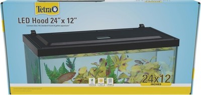 Tetra LED Hood 24 Inches By 12 Inches, Low-Profile Aquarium Hood With ...