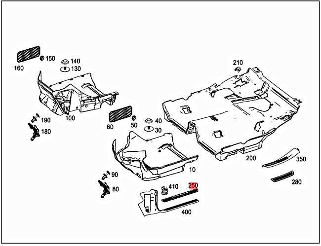 Genuine MERCEDES BBDC W242 C117 W176 X117 Cover rail 2466805300 | eBay