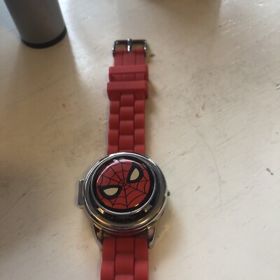 Marvel Spider Man Spinner Watch LCD Digital Latex Rubber Band New ...