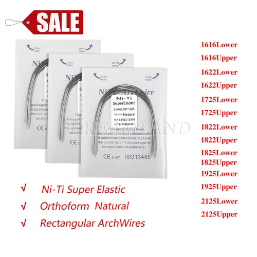 Dental Orthodontic Elastic Niti Arch Wire Rectangular Natural Form All ...