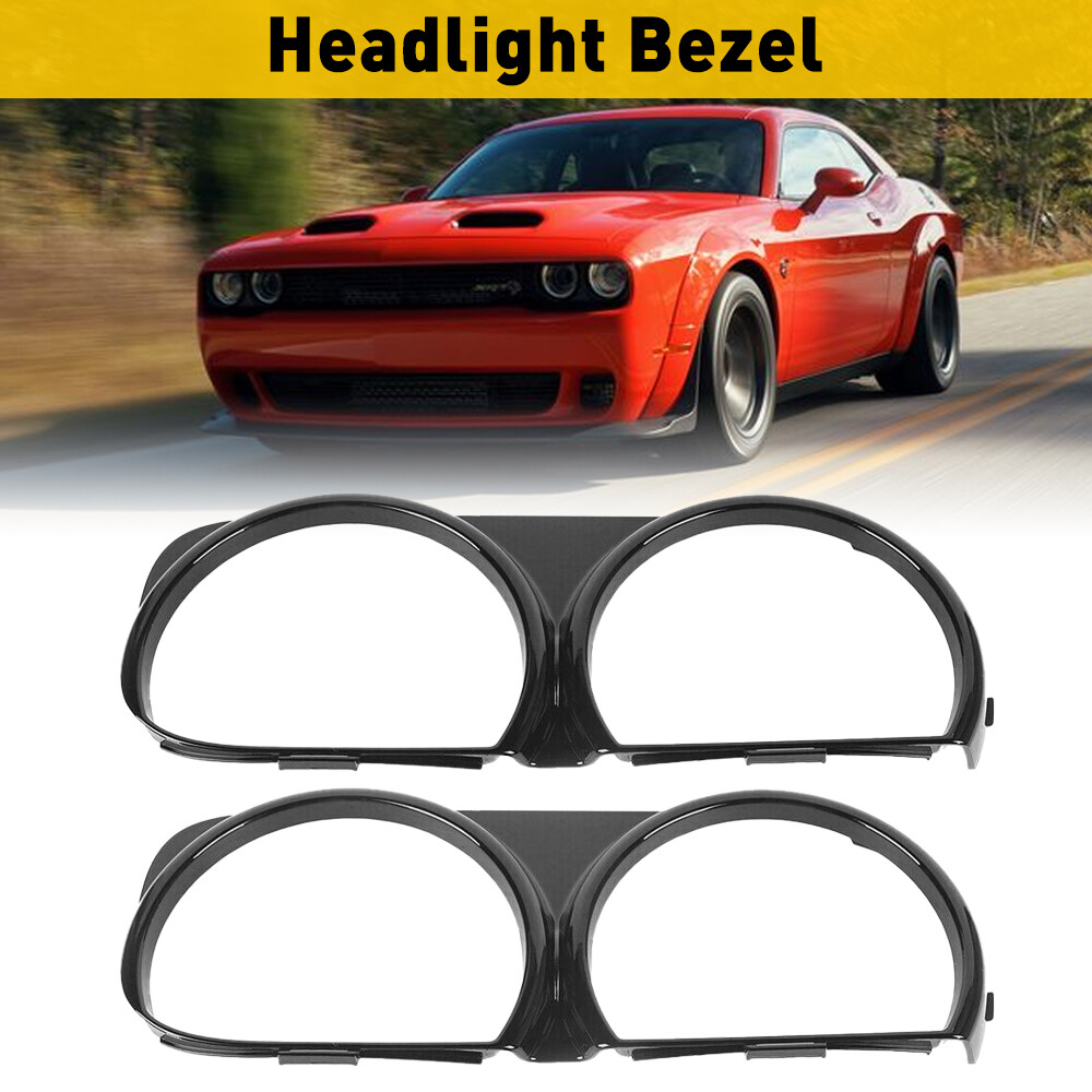 Headlight Bezel For 2015-2018 Dodge Challenger Set of 2 Left and Right ...