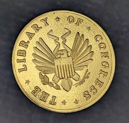 The Library Of Congress US Seal Crest Eagle Logo Plaque Medallion 2.25 ...