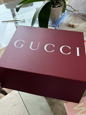 GUCCI Authentic Empty Gift Box - Maroon 14.5” X 11” X 5” W/Tissue ...
