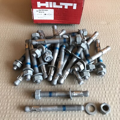 Box of 24x Hilti HSA F M12 Stud Anchor - M12 x 115 HSA-F Carbon Steel ...