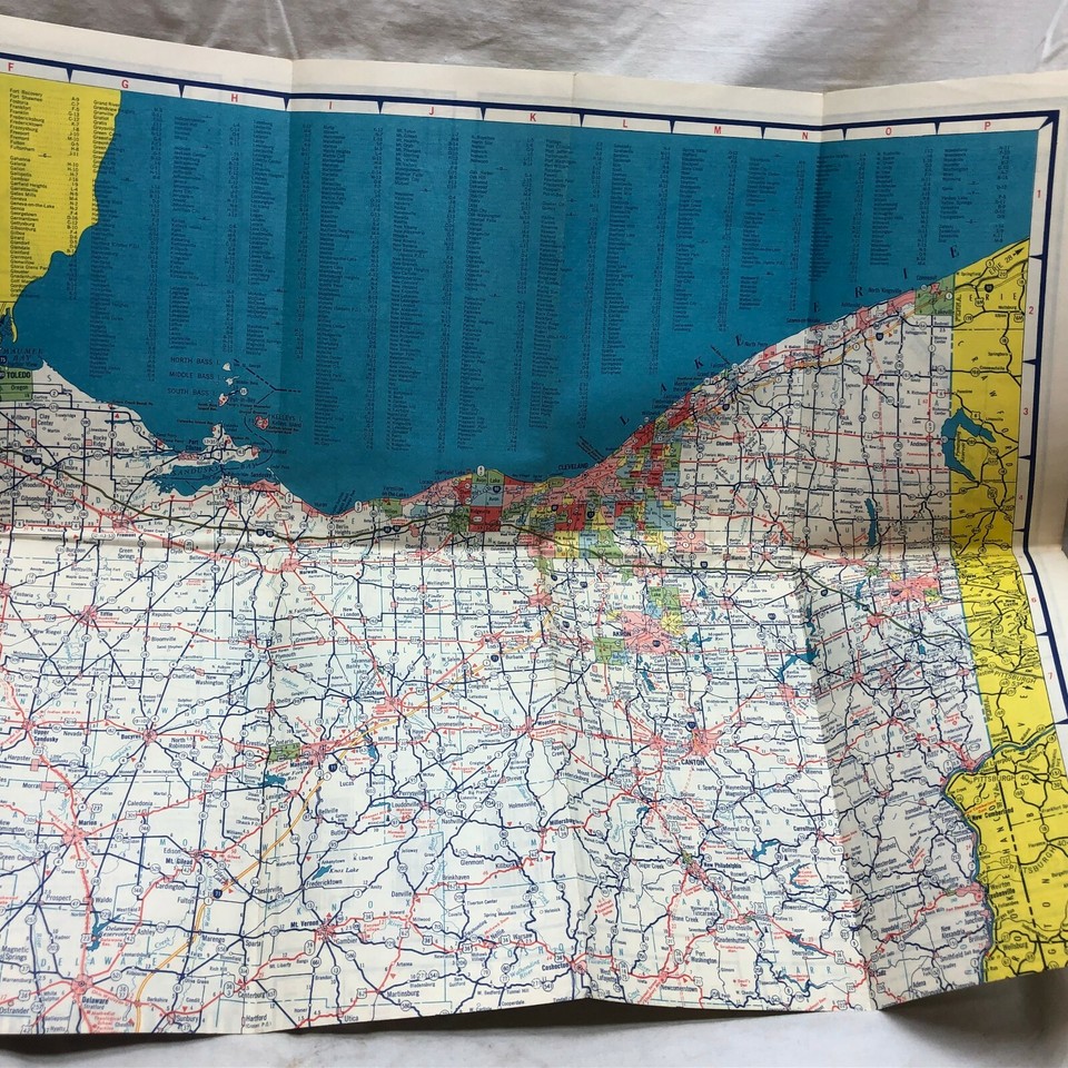 Vintage 1962 Ohio Map Fold Out Highway Map | eBay