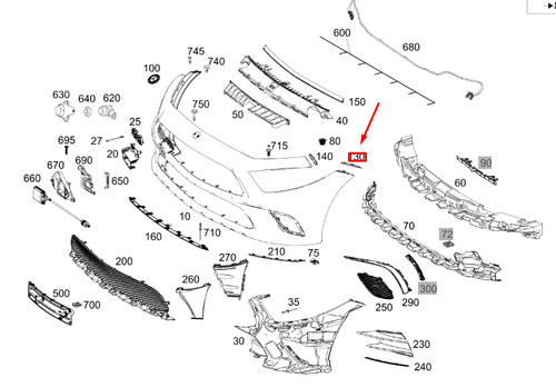 NEW MB CLS C257 FRONT BUMPER LEFT CARRIR MOUNTING RAIL A2578850600 ...