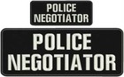 POLICE NEGOTIATOR embroidery patch 4X10 and 2.x5 hook white | eBay