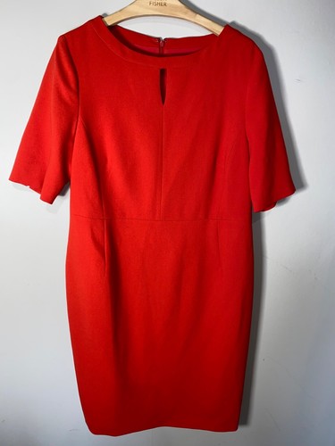 Hobbs red career shift dress short sleeve size 18 | eBay