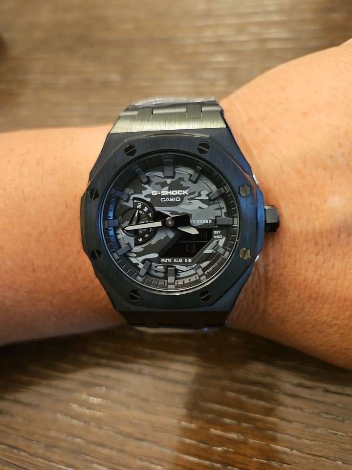 Casio G-Shock GA2100 MOD CAMO Dial AP Casioak Black Watch | eBay