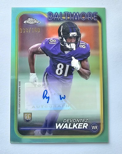 2024 Topps Chrome Devontez Walker RC Aqua Refractor Auto #33/199 Ravens ...