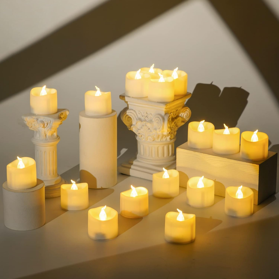 LED Tea Lights, Candele a LED 24Pack, Bianco Avorio | eBay