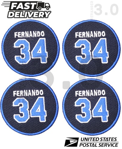 4 Piece Fernando Valenzuela #34 Patch 2024 Baseball Embroidery Logo ...