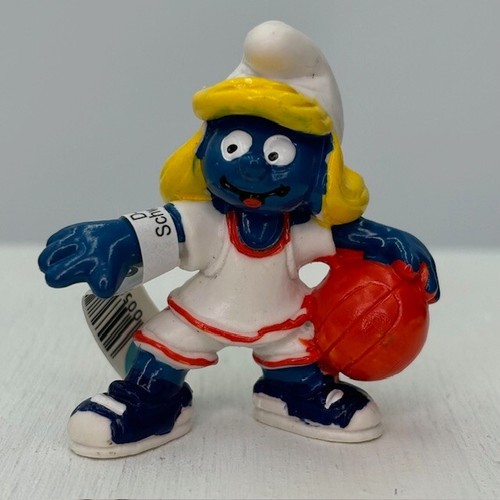 Smurfette Basketball Player Smurf Baller Figure Vtg Schleich PVC ...