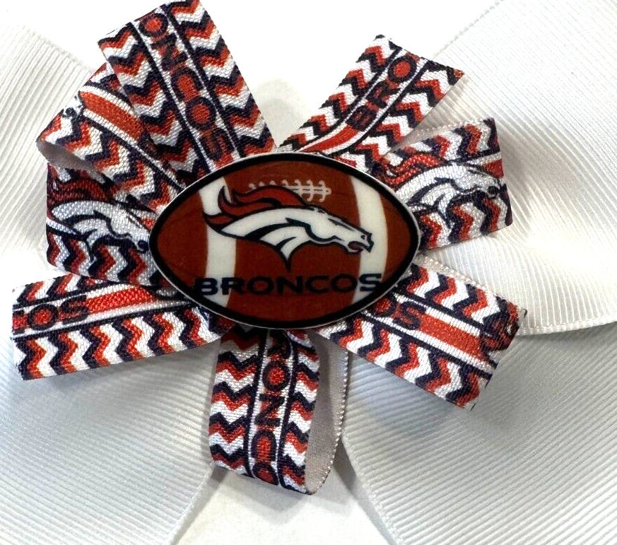 Beautiful Denver Broncos inspired set of pigtail hair bows for girls ...