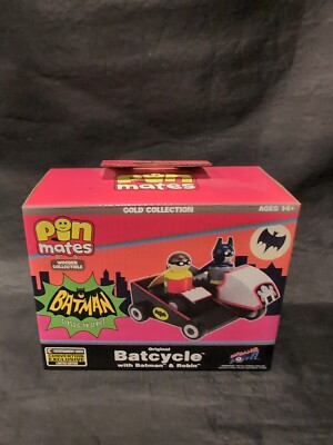 Batman TV Batcycle with Batman and Robin Pin Mates Set, Convention ...