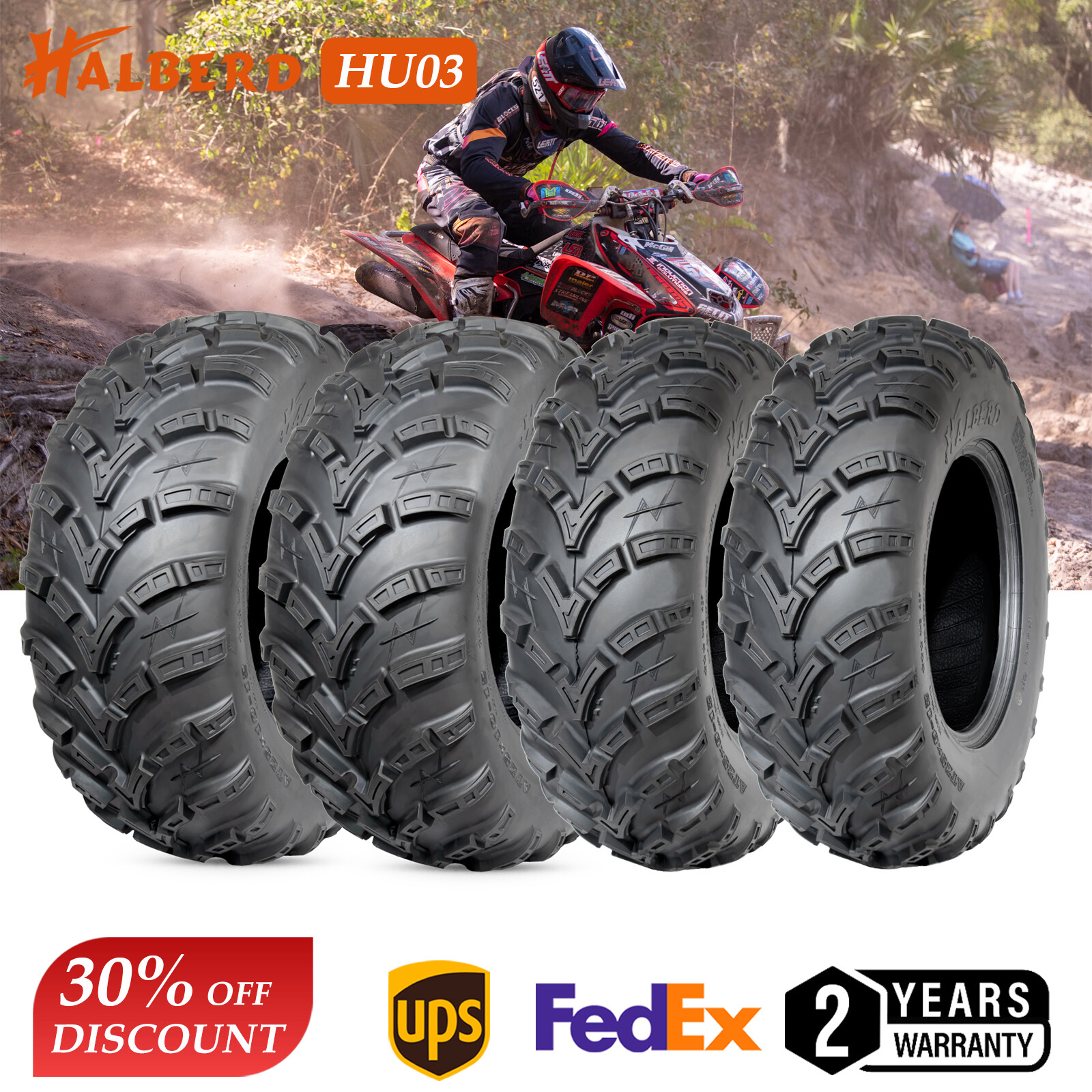 Set 4 ATV Tires 25x8-12 25x10-12 6 Ply Front & Rear All Terrain 25x8x12 ...