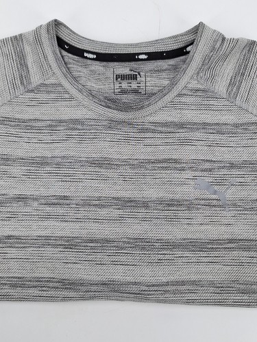 PUMA Men's Short Sleeve Pace T-Shirt-Light Hthr Gray-Lightweight-Size ...