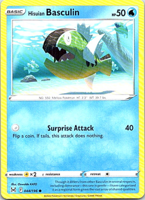 Hisuain Basculin 044/196 Pokemon Lost Origin Regular Light Play | eBay