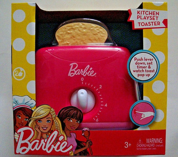 Barbie Kitchen Playset Pink Toaster Ages 3 Toast Pops up 2017 for sale ...