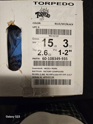 15lb Radical Torpedo Pearl Bowling Ball | eBay