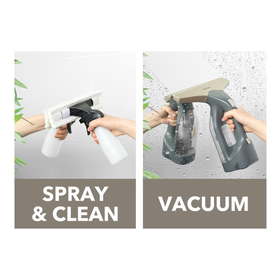 Beldray Cordless Window Vacuum Plus Rechargeable with Spray Bottle ...