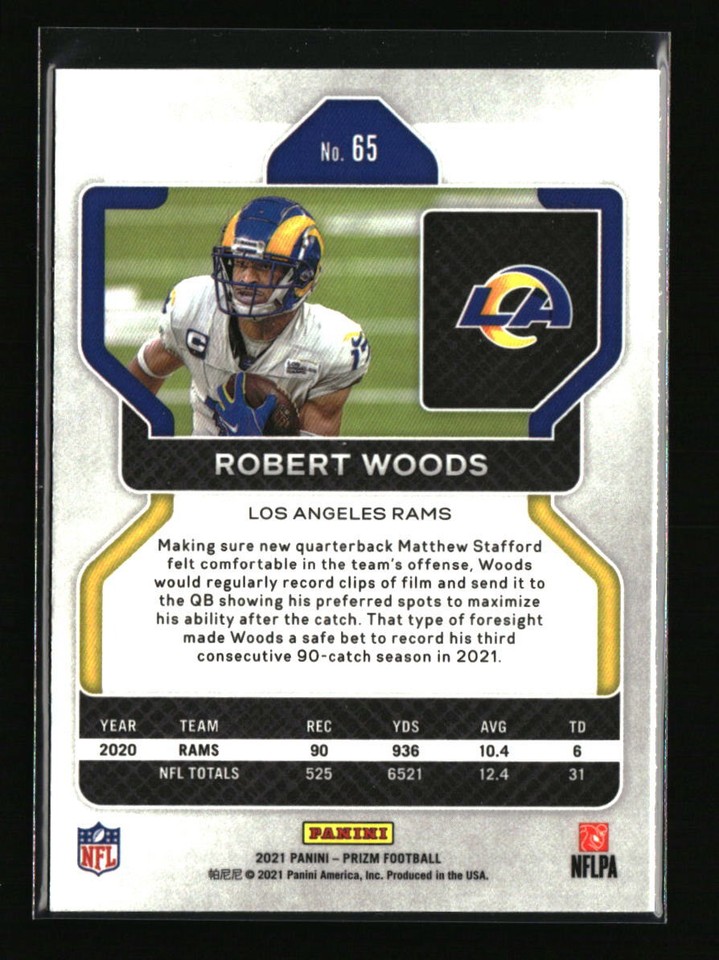 2021 Panini Prizm #65 Robert Woods Los Angeles Rams Football Card | eBay
