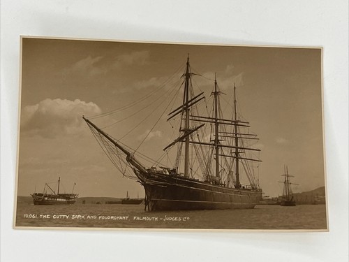 Postcard Cutty Shark& Foudroyant Falmouth Sail Boat England UK RPPC ...